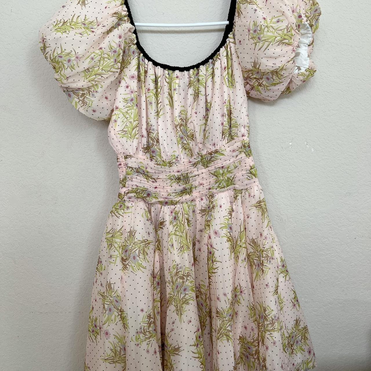 J.ing pink floral print puff sleeve flare babydoll... - Depop J.ing pink floral print puff sleeve flare babydoll... - Depop
