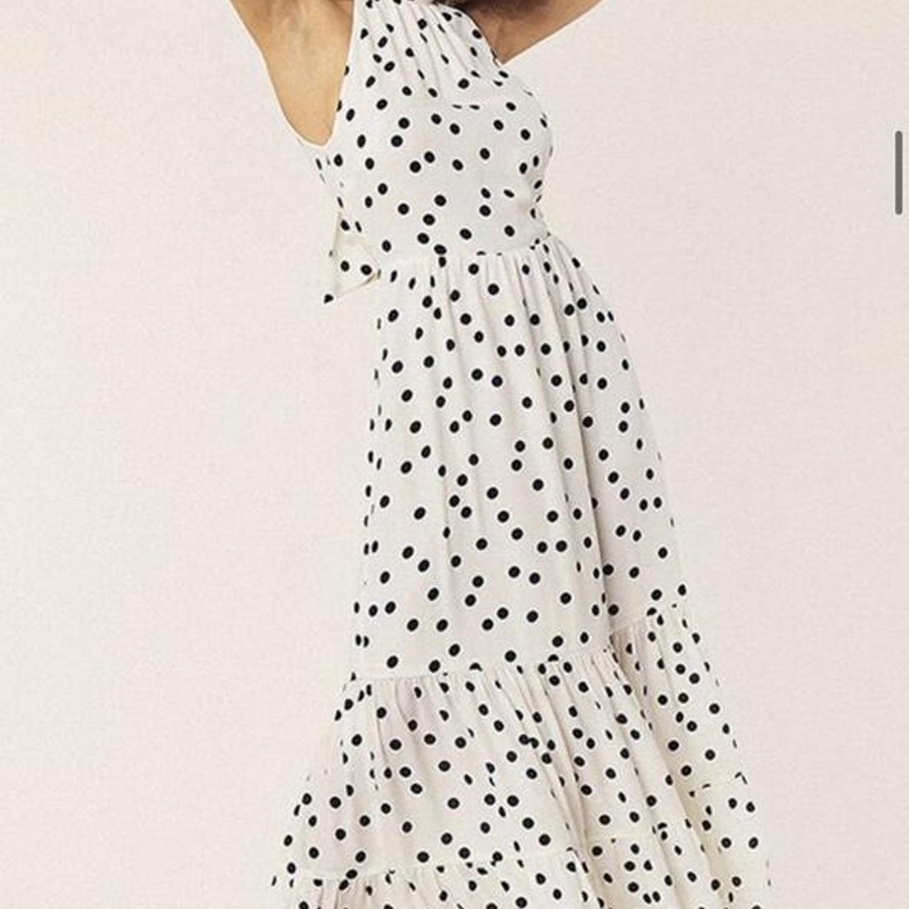 Oasis polka dot tiered maxi dress size 12 Worn only... - Depop