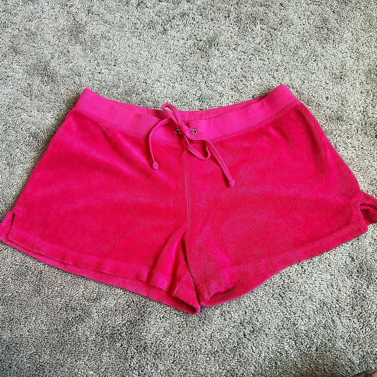 Pink vintage Juicy Couture shorts, all terry cloth... | Depop