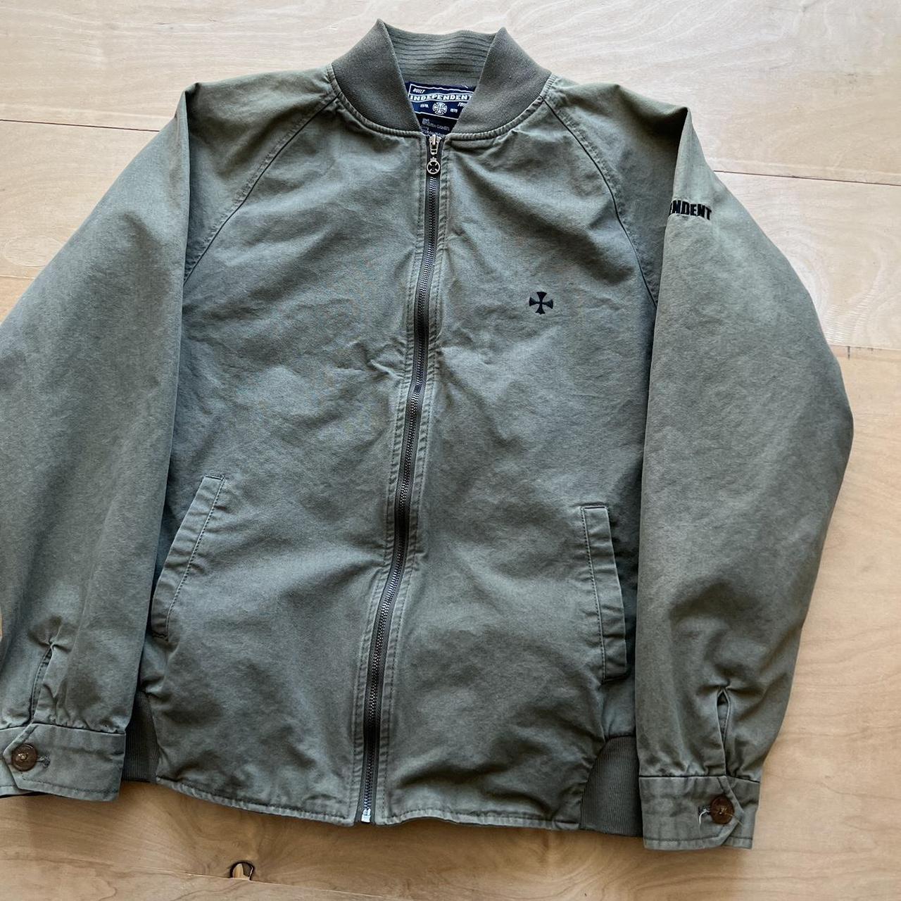 Vintage Independent Trucks Bomber Jacket Large Green... - Depop