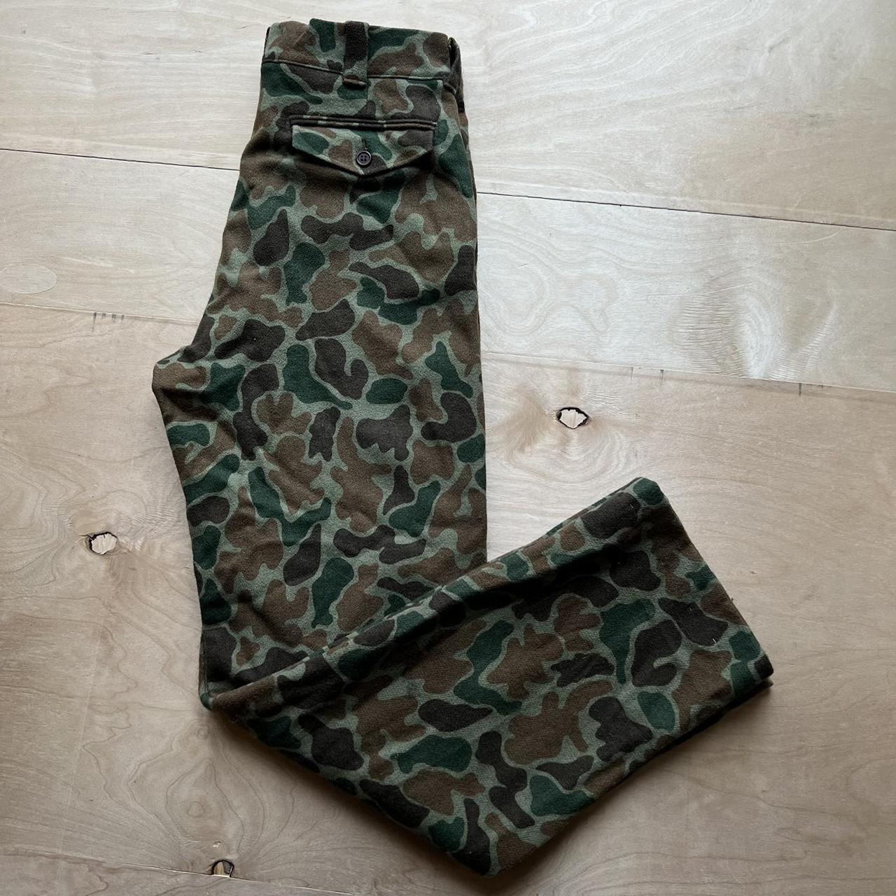 Vintage Woolrich Wool Pants 30x32 Green Camouflage... - Depop