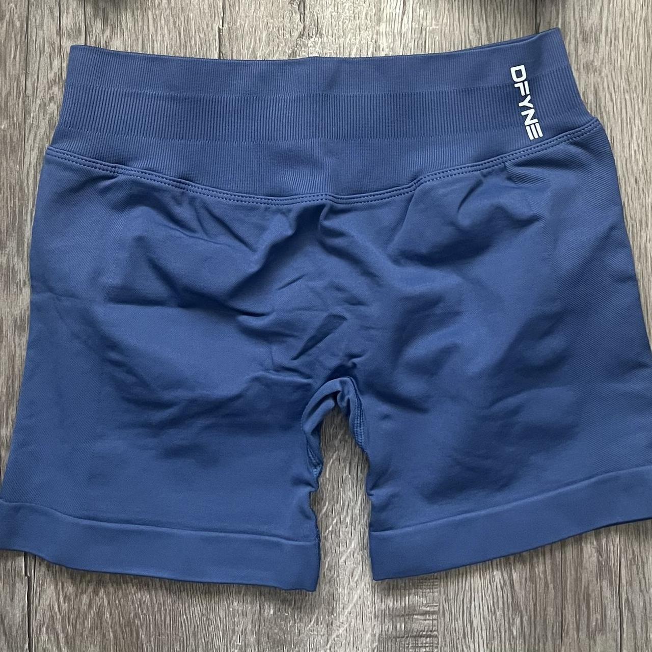 Navy blue Dfyne impact shorts with elasticated waist... - Depop