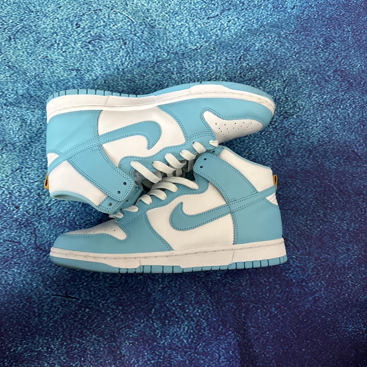 Nike dunk Hi Retro Color: blue chill / white... - Depop