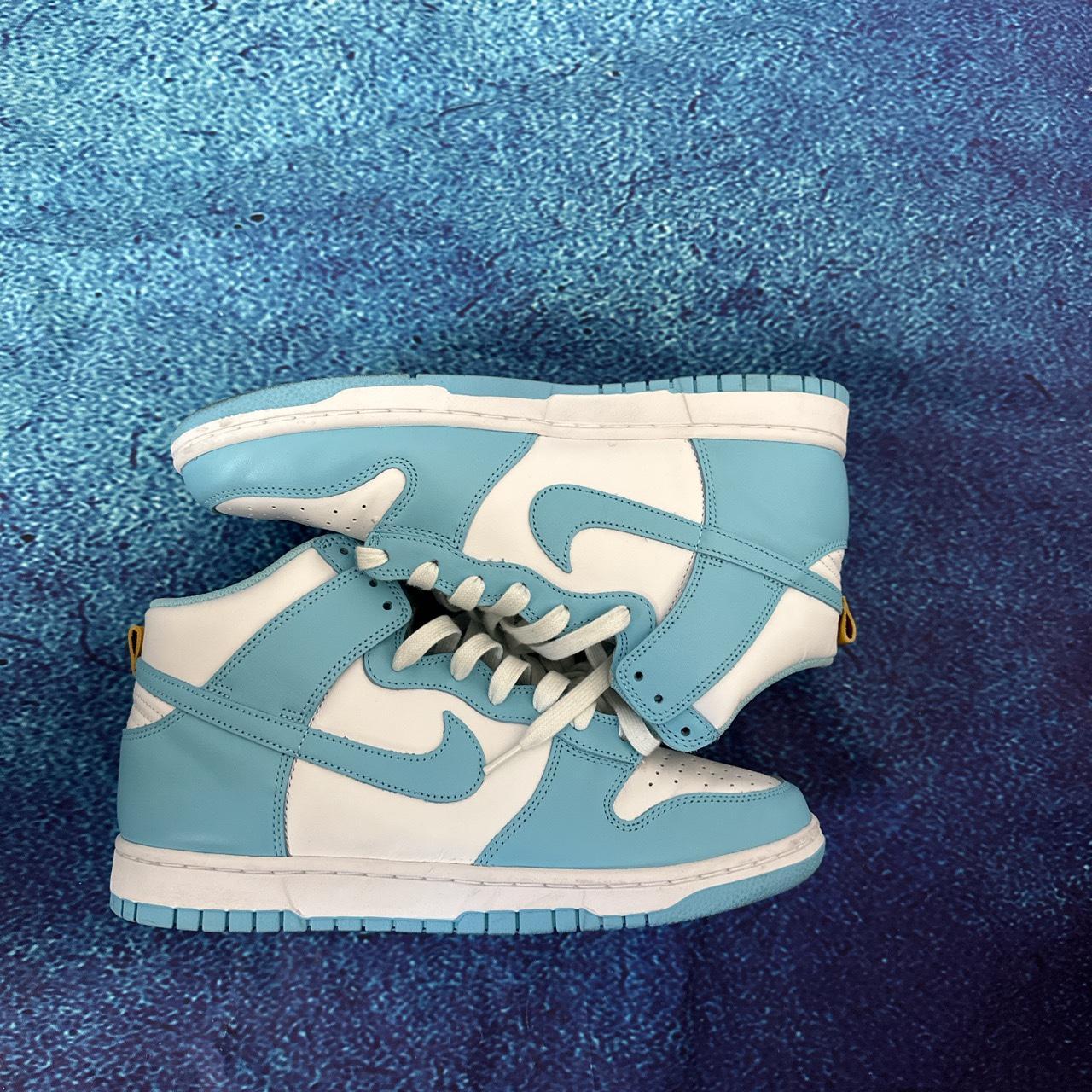 Nike dunk Hi Retro Color: blue chill / white... - Depop