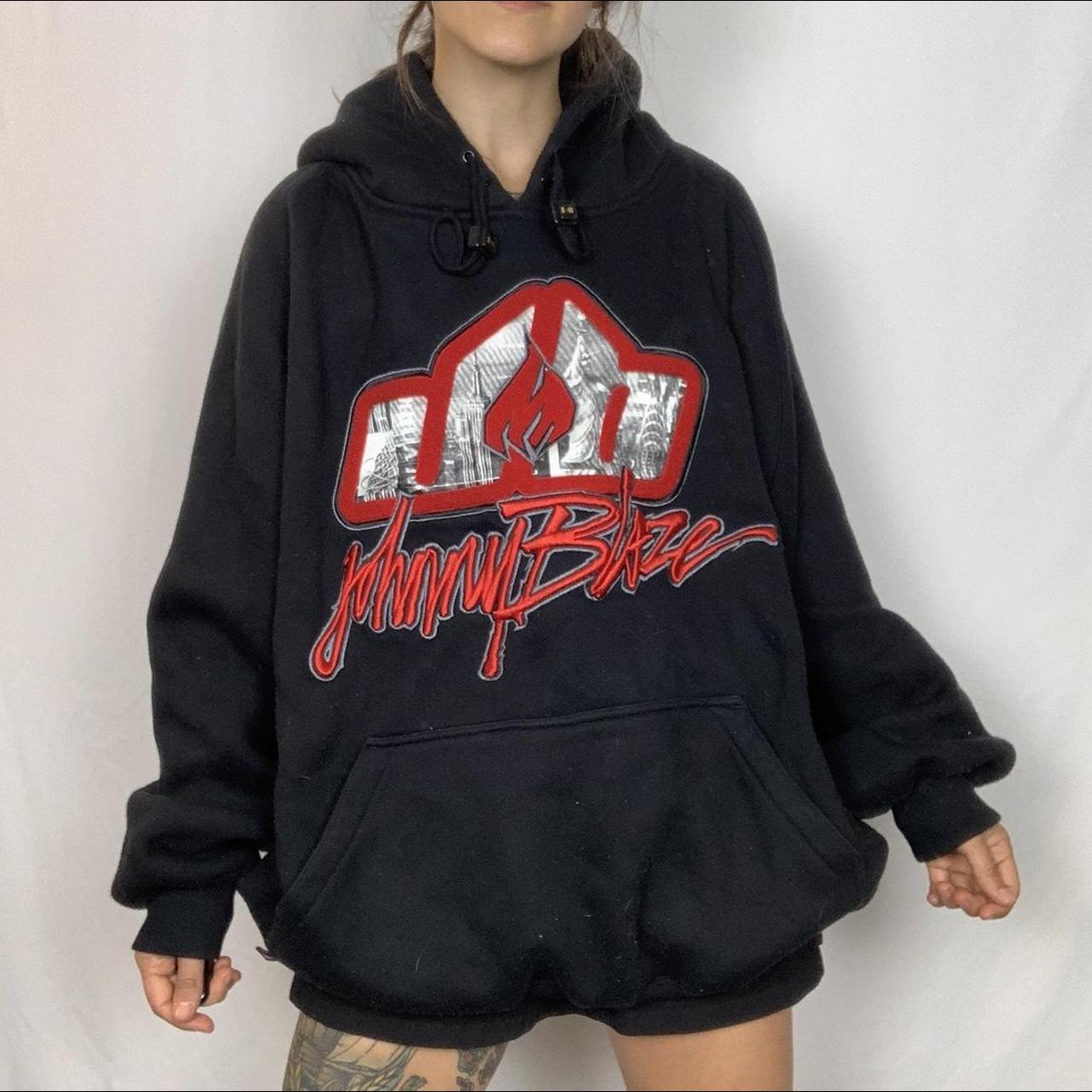 Insane vintage oversized Johnny Blaze hoodie 🖤 super... - Depop