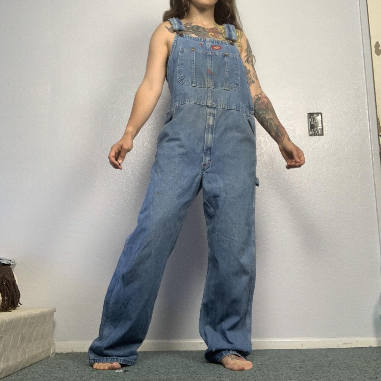 Incredible vintage denim overalls by Dickies ️ super... - Depop