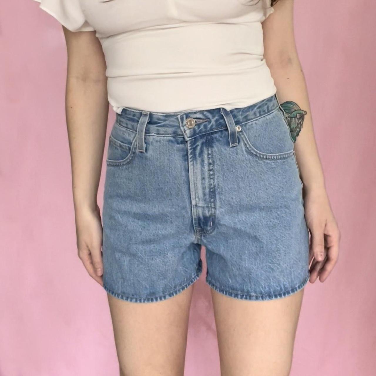 High waisted jean shorts - no rips, simple vibes... - Depop