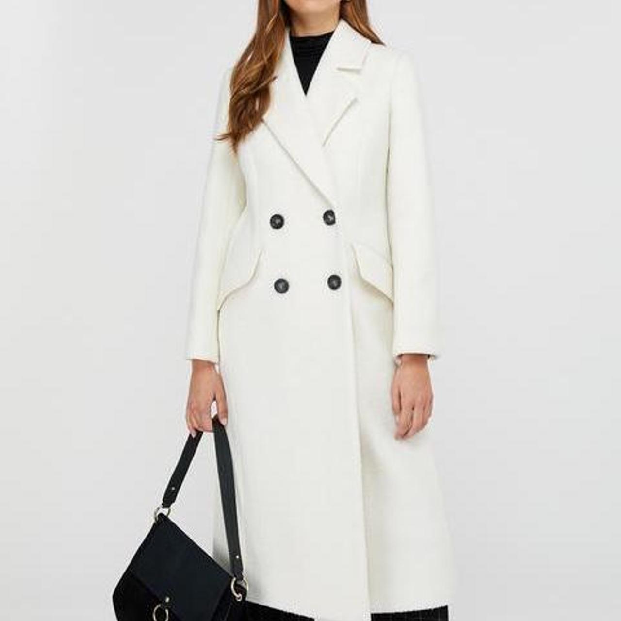 Monsoon - Wanda Ivory Maxi Coat Size 8 - Depop