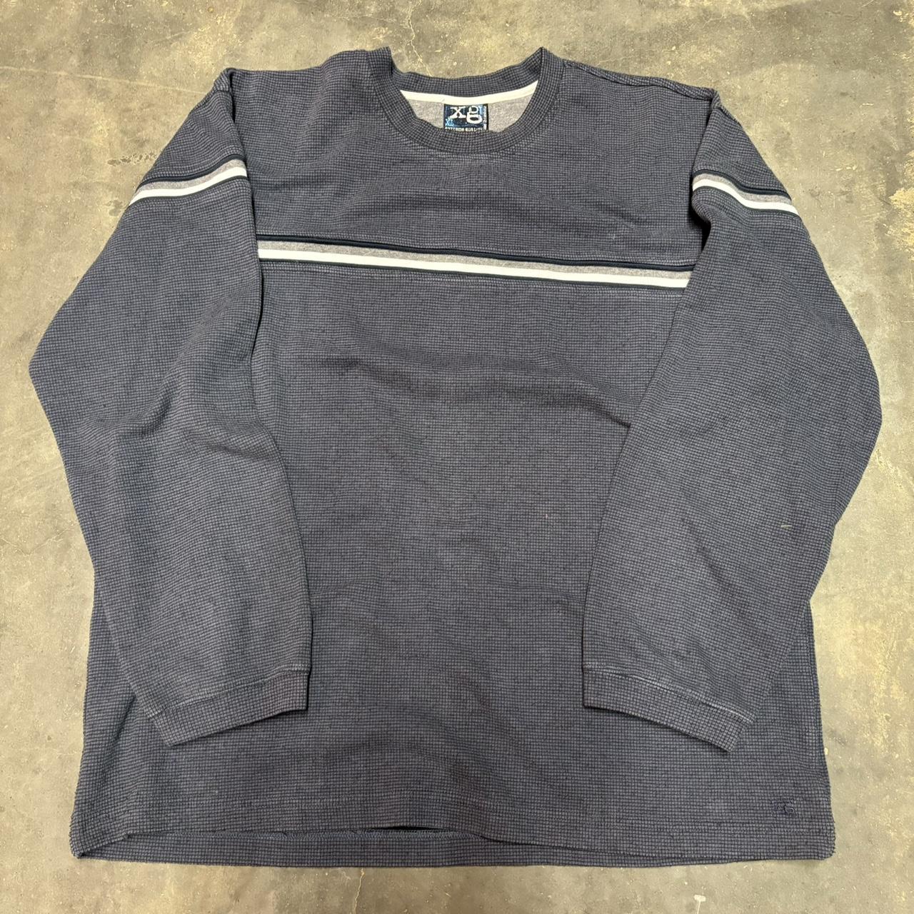 Calm Y2K baggy heavy thermal. Soft shade of navy... - Depop