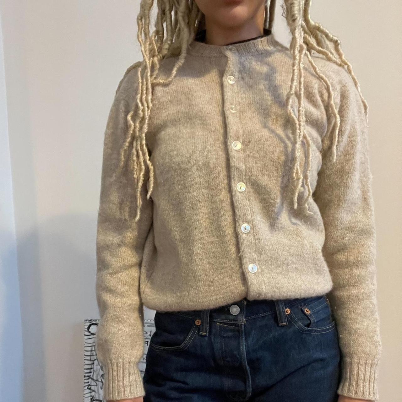 vintage wool cardigan button up - Depop