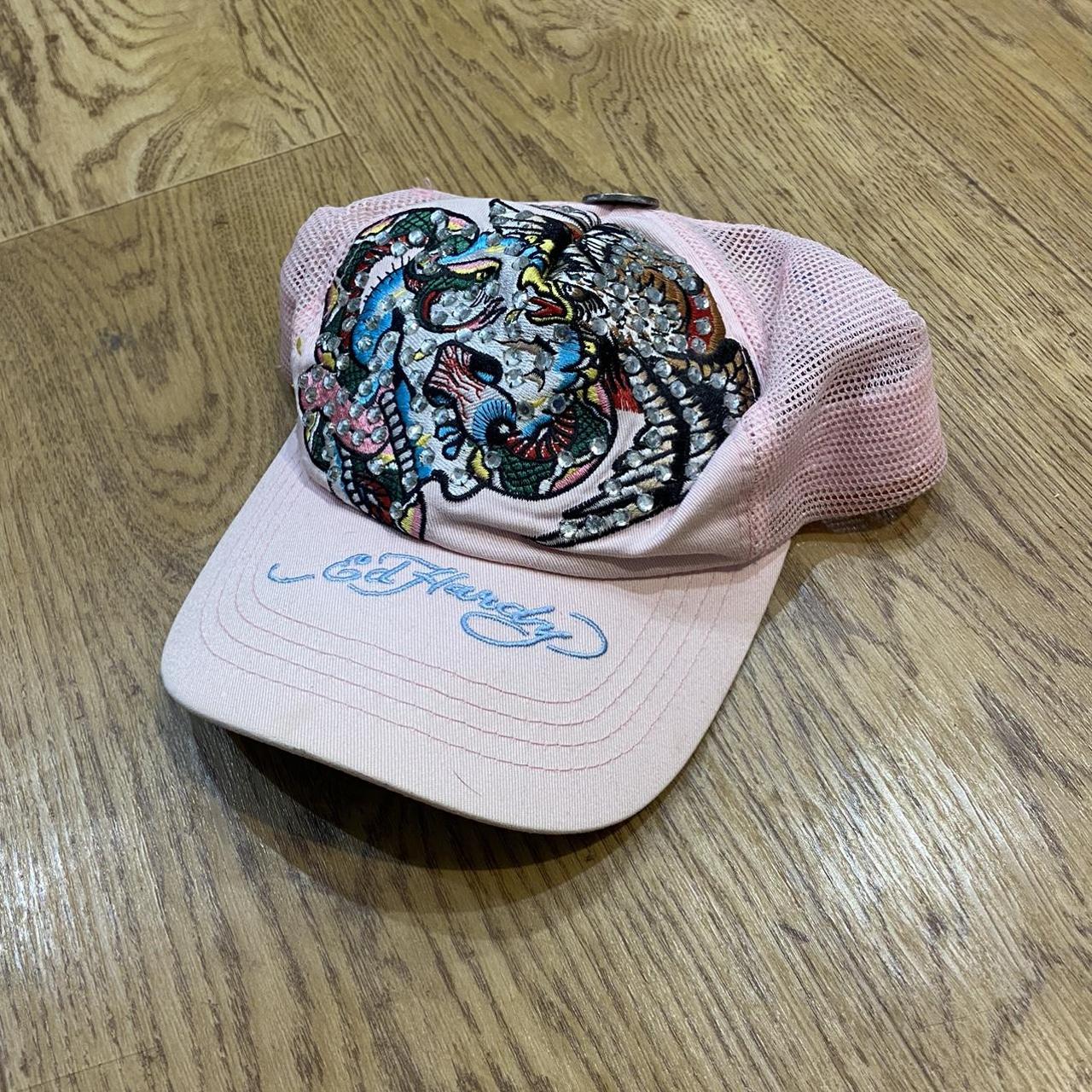Vintage Ed Hardy trucker cap Pink trucker cap with... - Depop