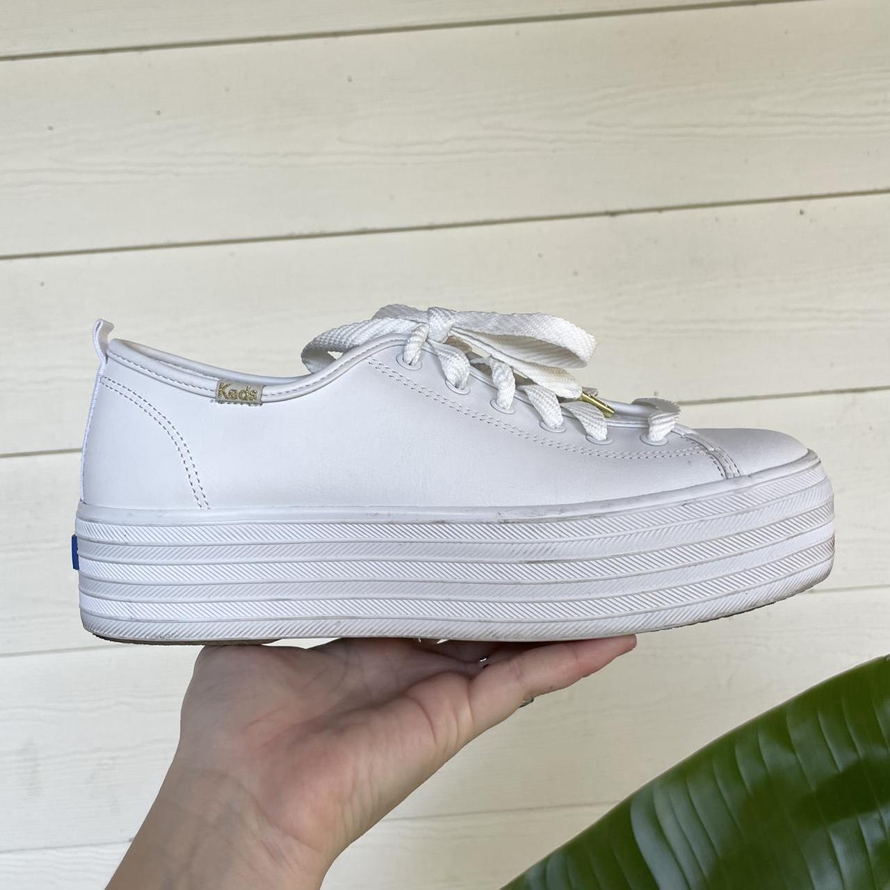 White platform Keds Keds triple up platform leather... - Depop