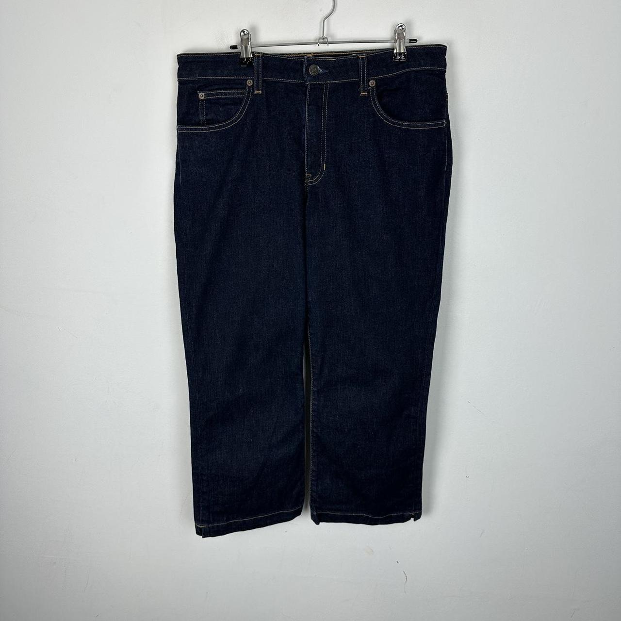 GAP Boot Cut Capri Stretch Denim Jeans in Dark Blue... - Depop