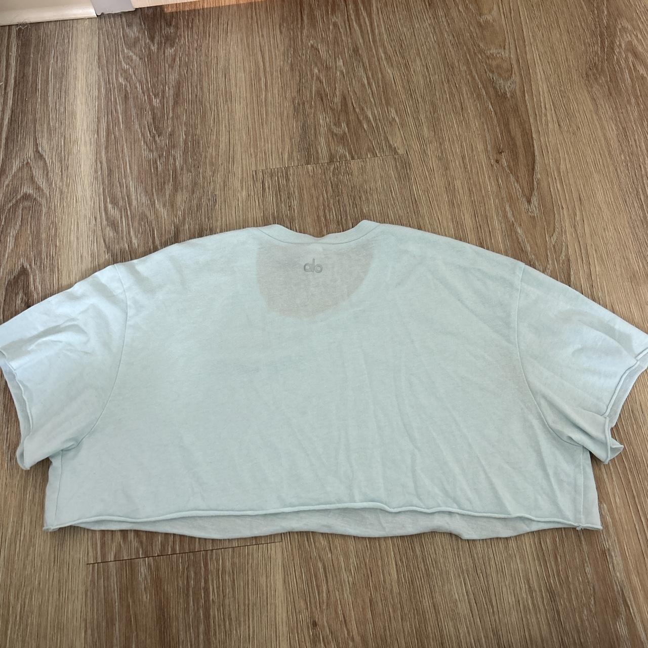 ALO CROPPED T-SHIRT In a light blue color Message me... - Depop