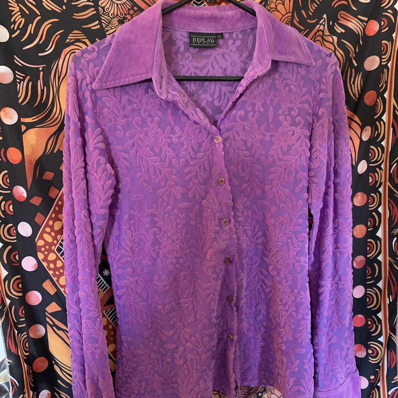 Replay Donna Button Down Blouse Size: XL No flaws.... - Depop
