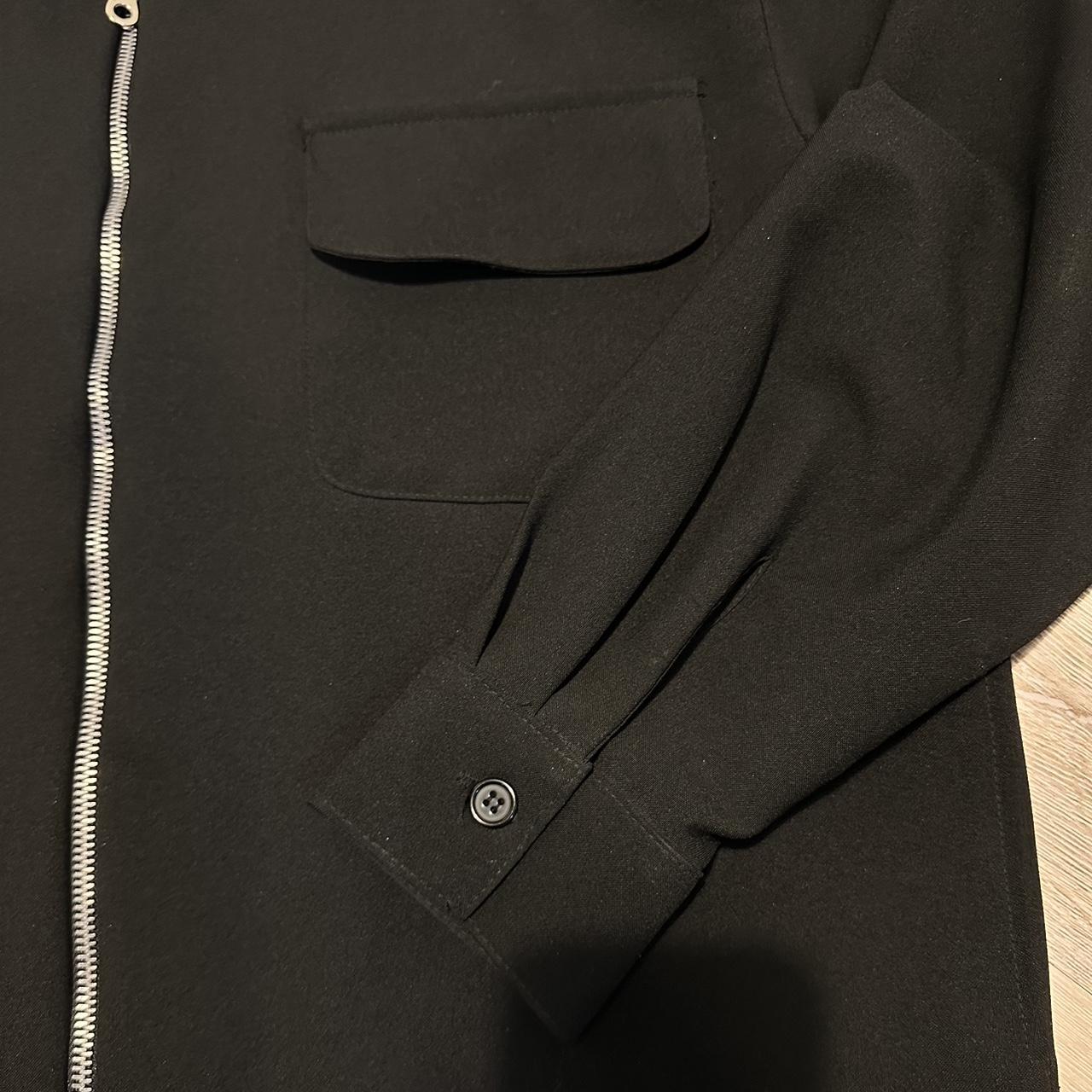 BOXY BLACK WORK JACKET DOUBLE BREST POCKET SIZE M -... - Depop