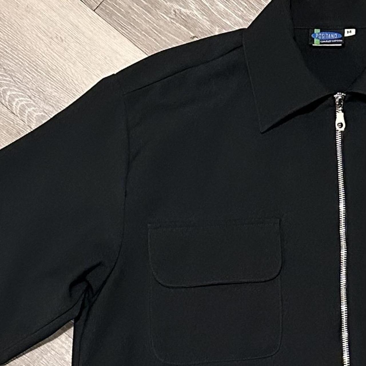 BOXY BLACK WORK JACKET DOUBLE BREST POCKET SIZE M -... - Depop