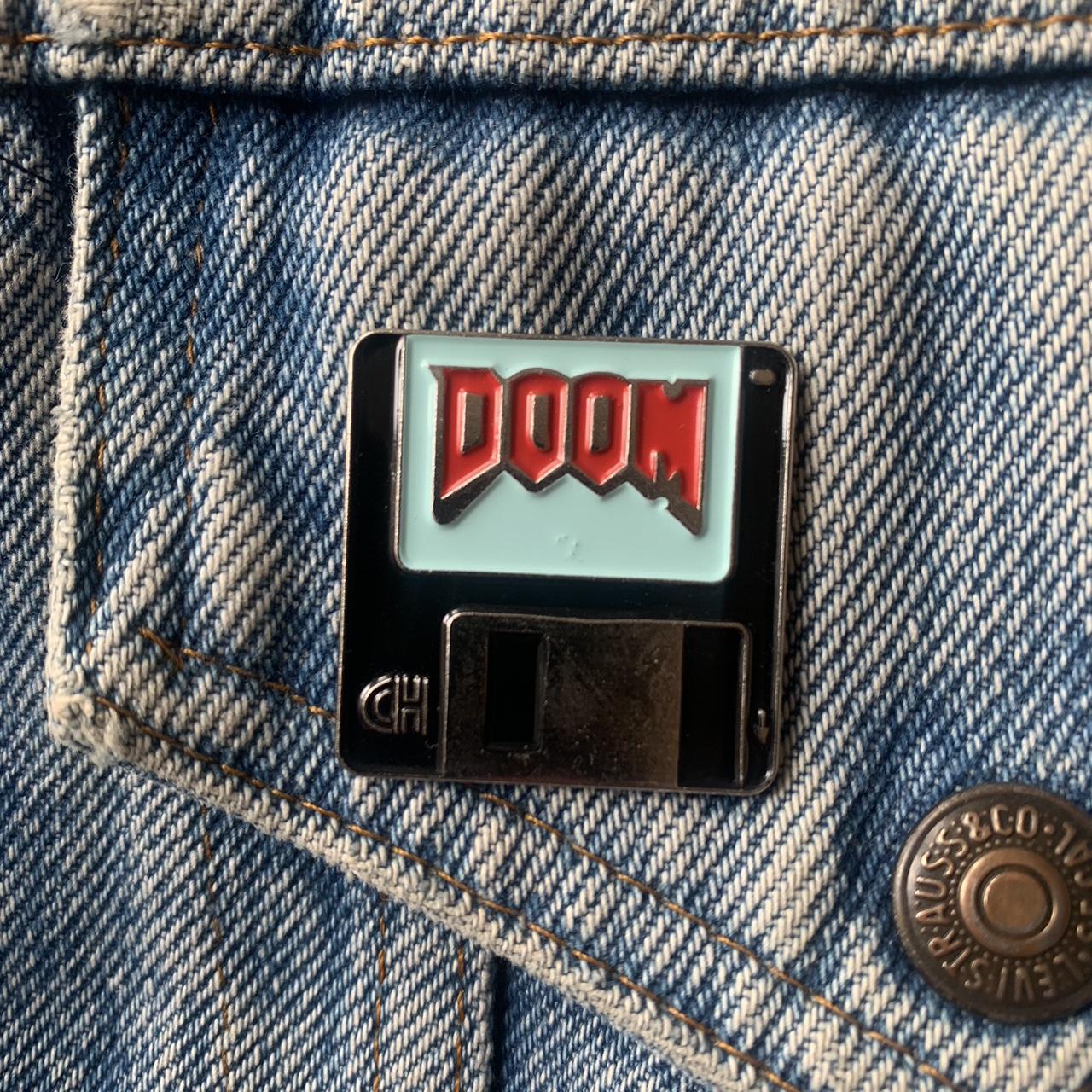 Doom Floppy Disk Pin Badge. 27mm x 27mm Free... - Depop