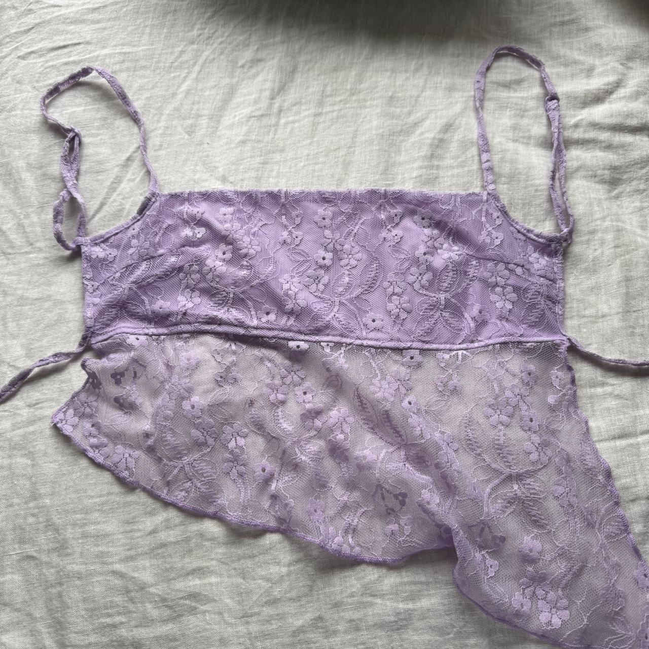 edikted light purple open back lace top - Depop