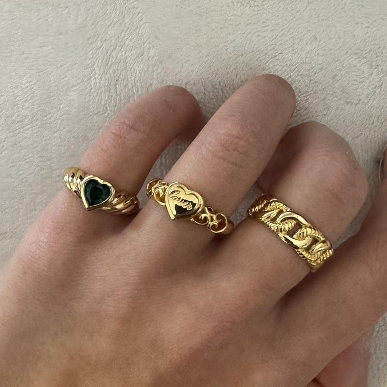 GOLD PLATED RING BUNDLE🩷 super cute and never used,... - Depop