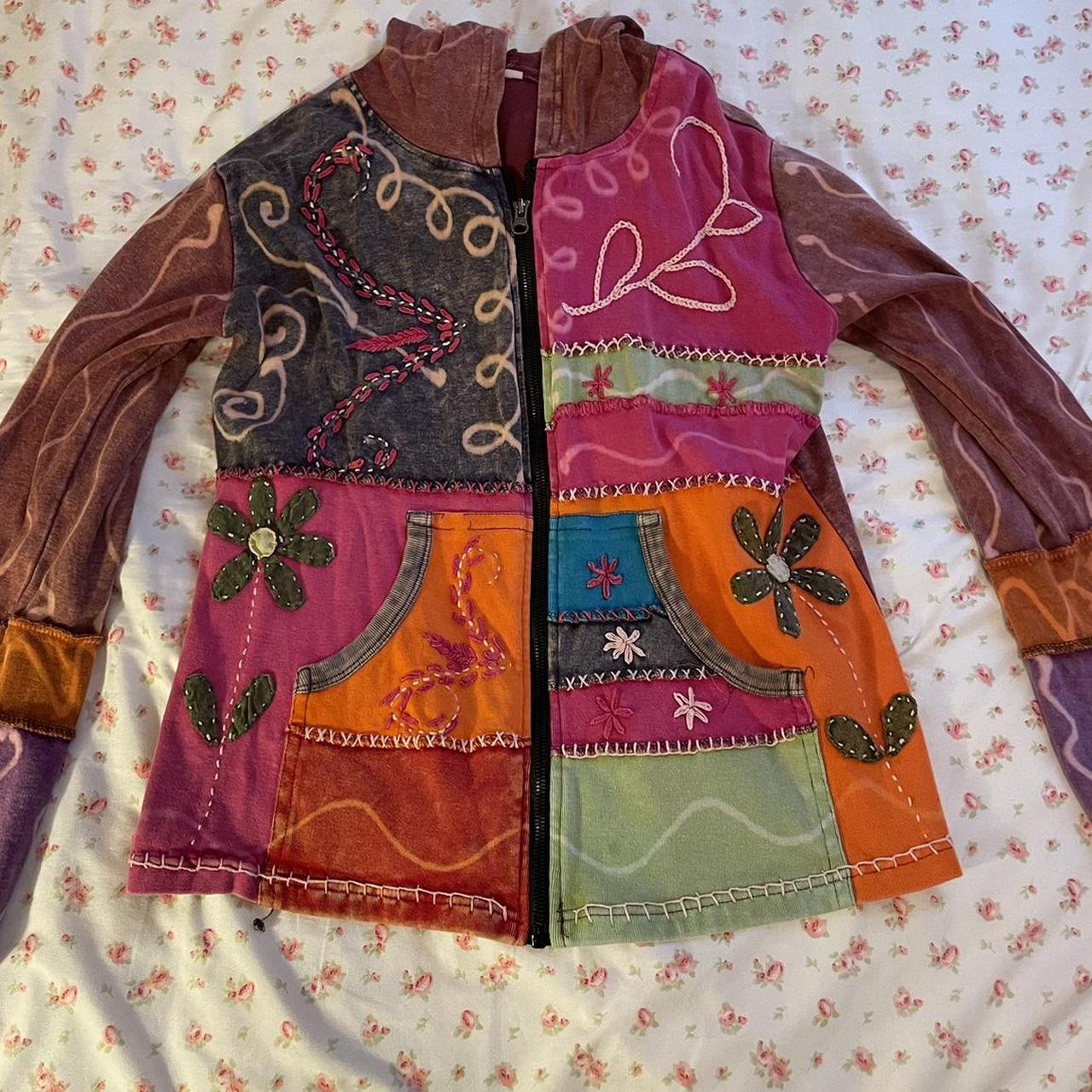 super cute boho patchwork jacket!!! I absolutely... - Depop