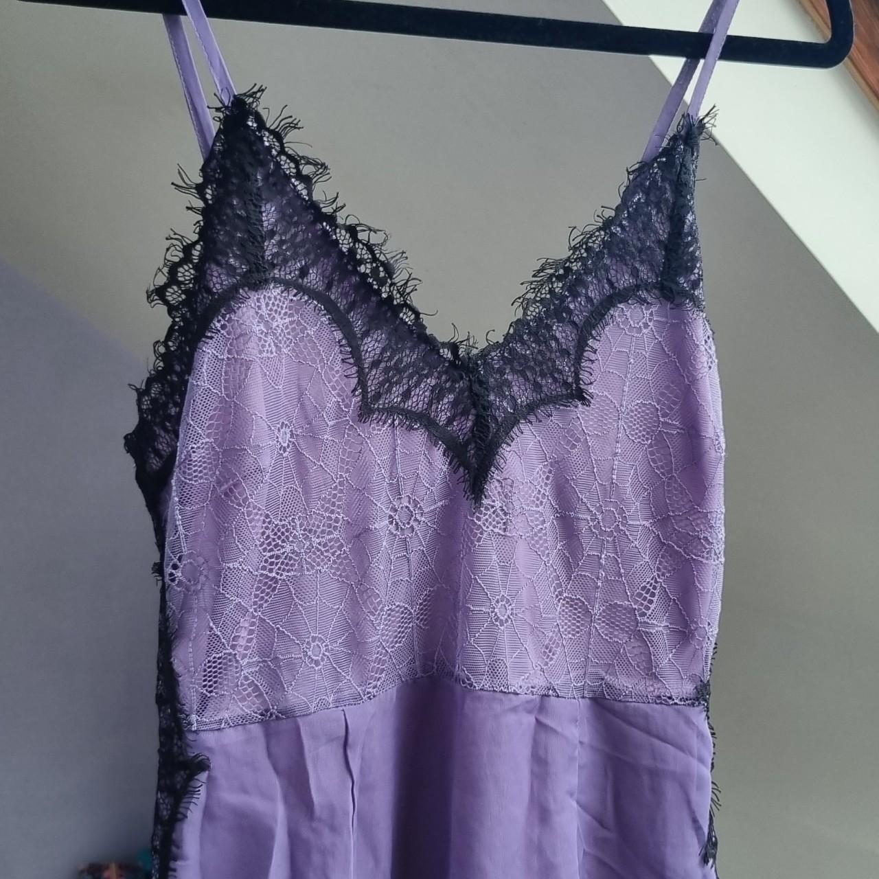 Cobweb Lace Dress in Lilac with Black... - Depop