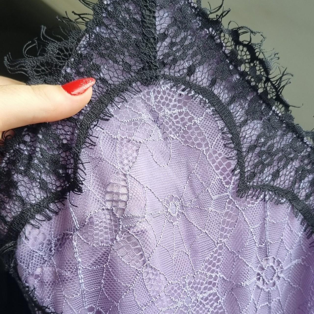 Cobweb Lace Dress in Lilac with Black... - Depop