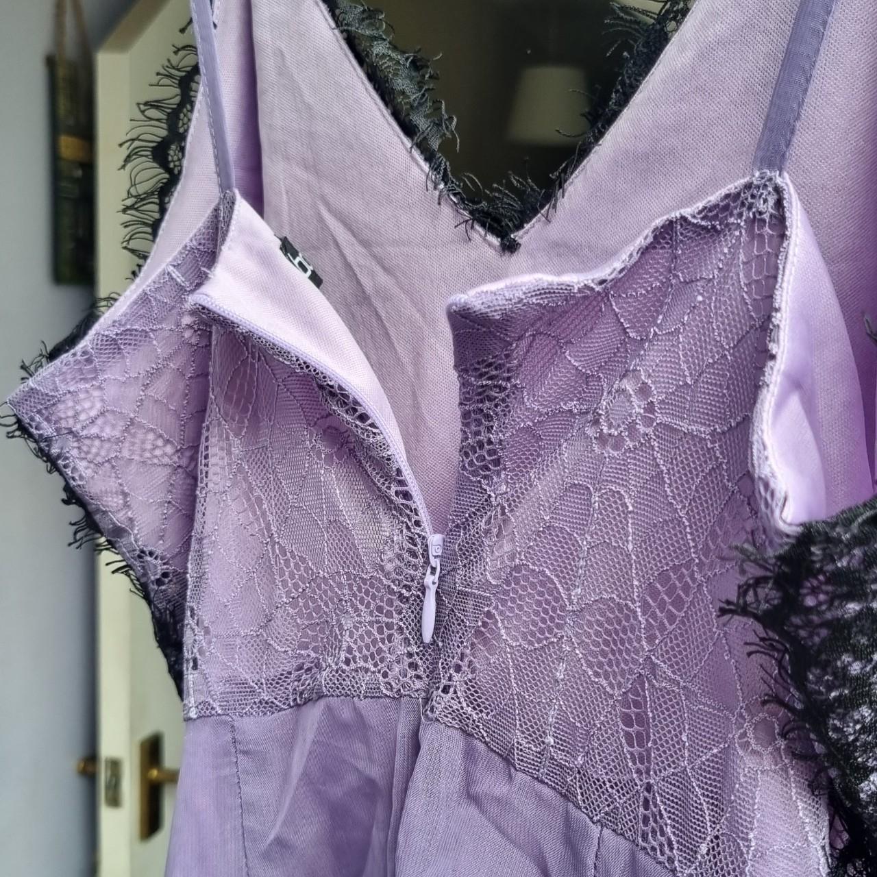 Cobweb Lace Dress in Lilac with Black... - Depop