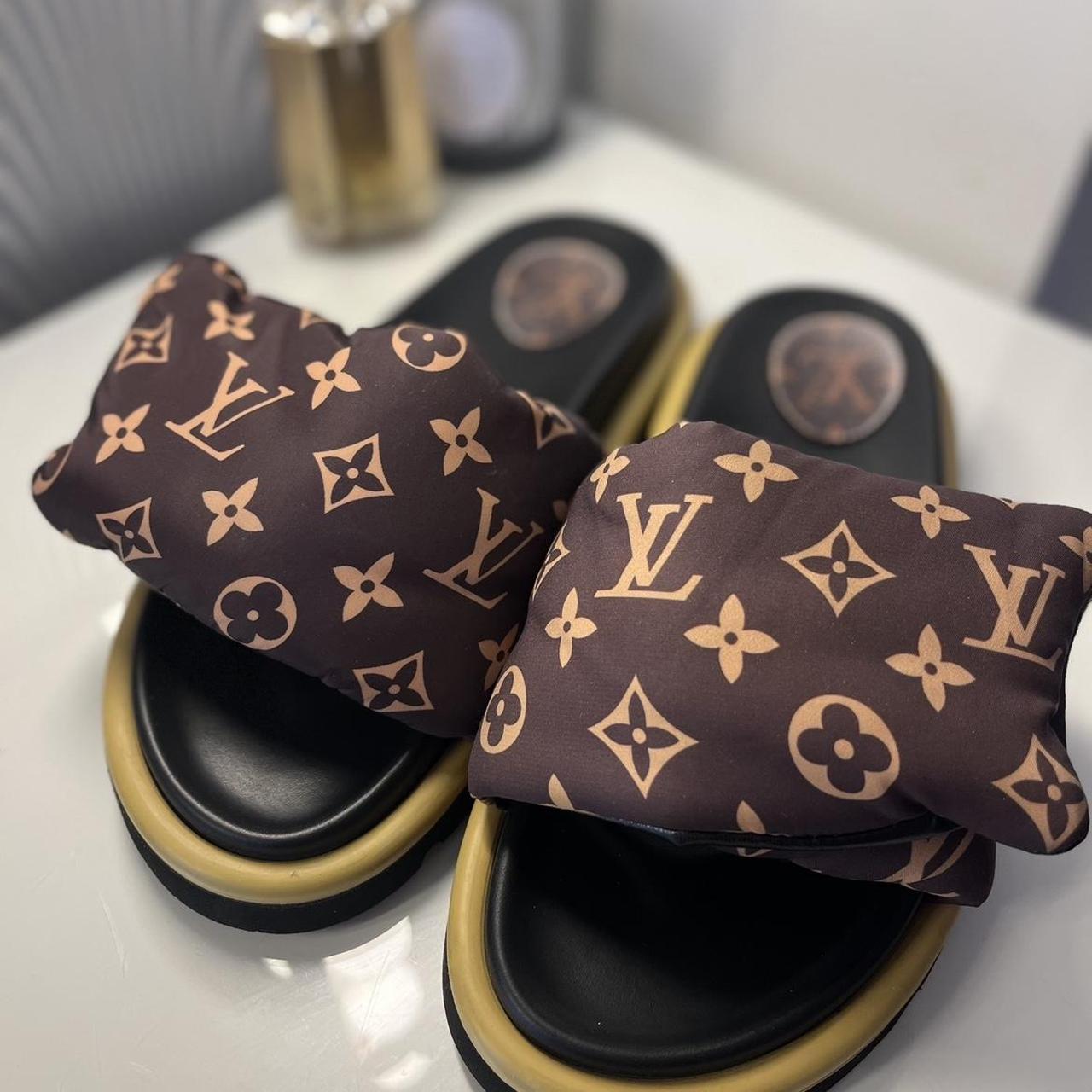 Louis Vuitton pillow sliders Size 5 - Depop