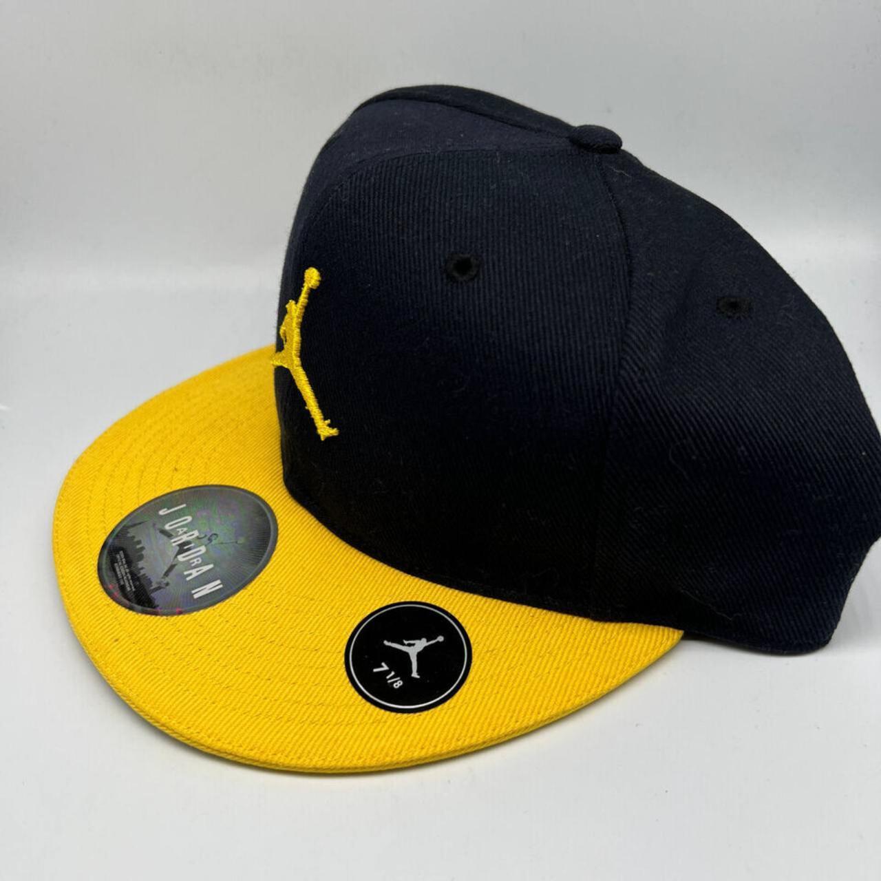 Air #Jordan Black Yellow 7 1/8 #Jumpman Hat #Fitted... - Depop
