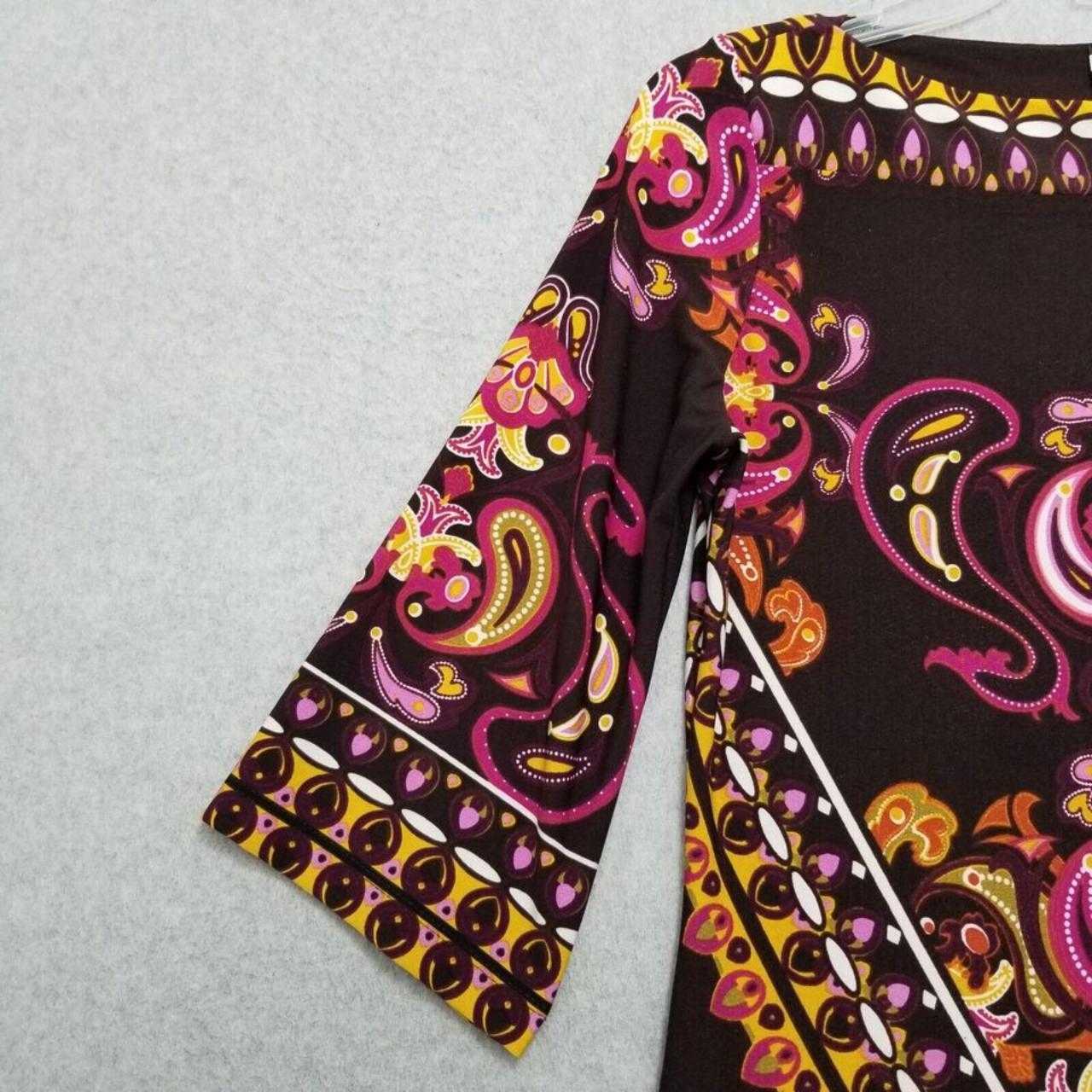 Haani Dress Womens Small Brown Floral Long Sleeve... - Depop