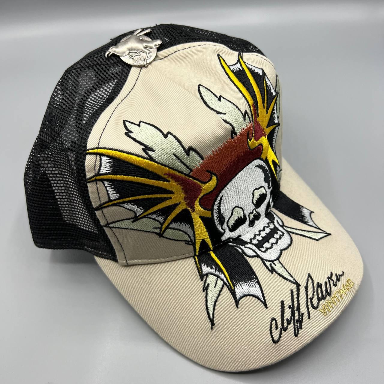 Vintage Cliff Raven Hat Beige Ed Hardy Japanese... - Depop