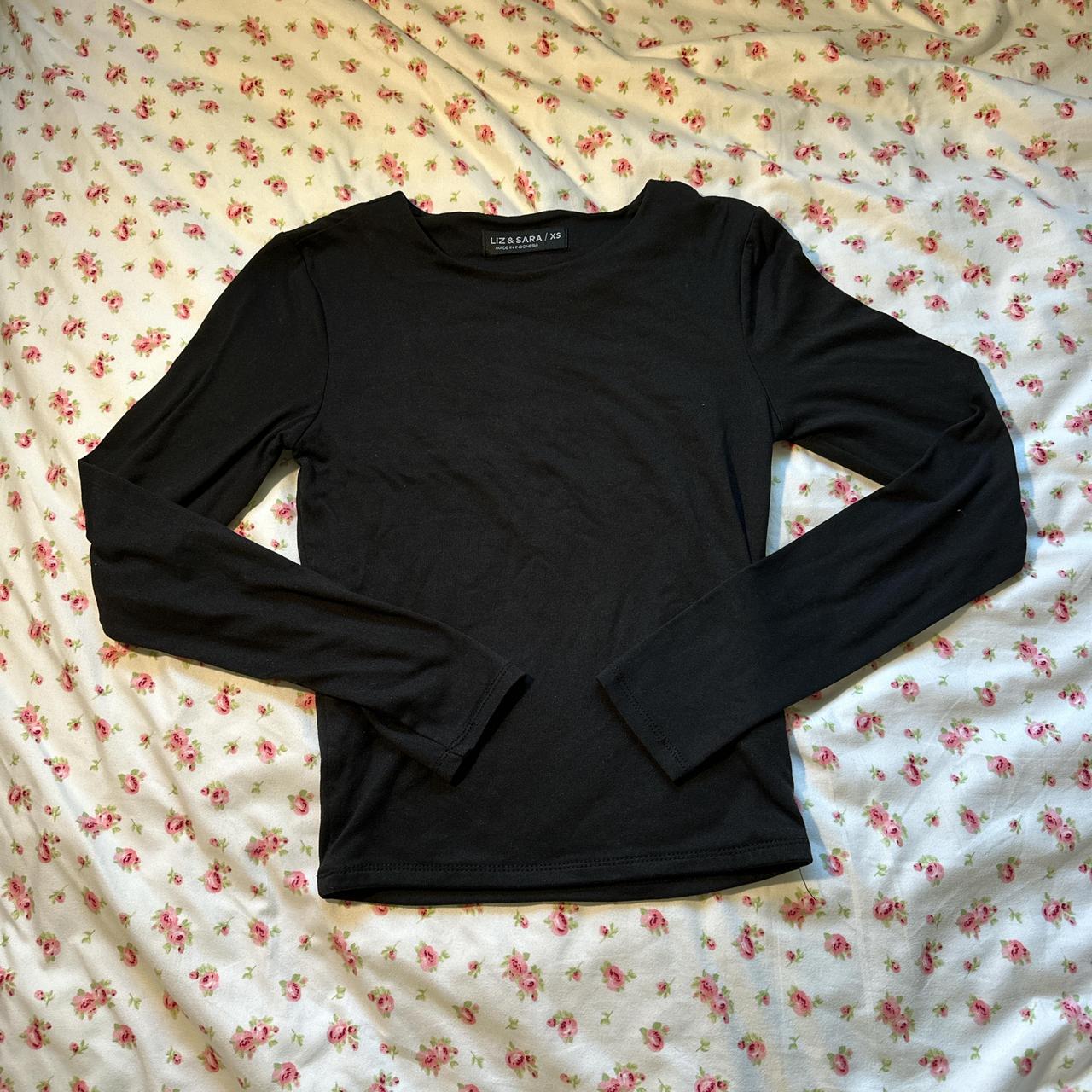 long sleeve full body length top (black) - double... - Depop