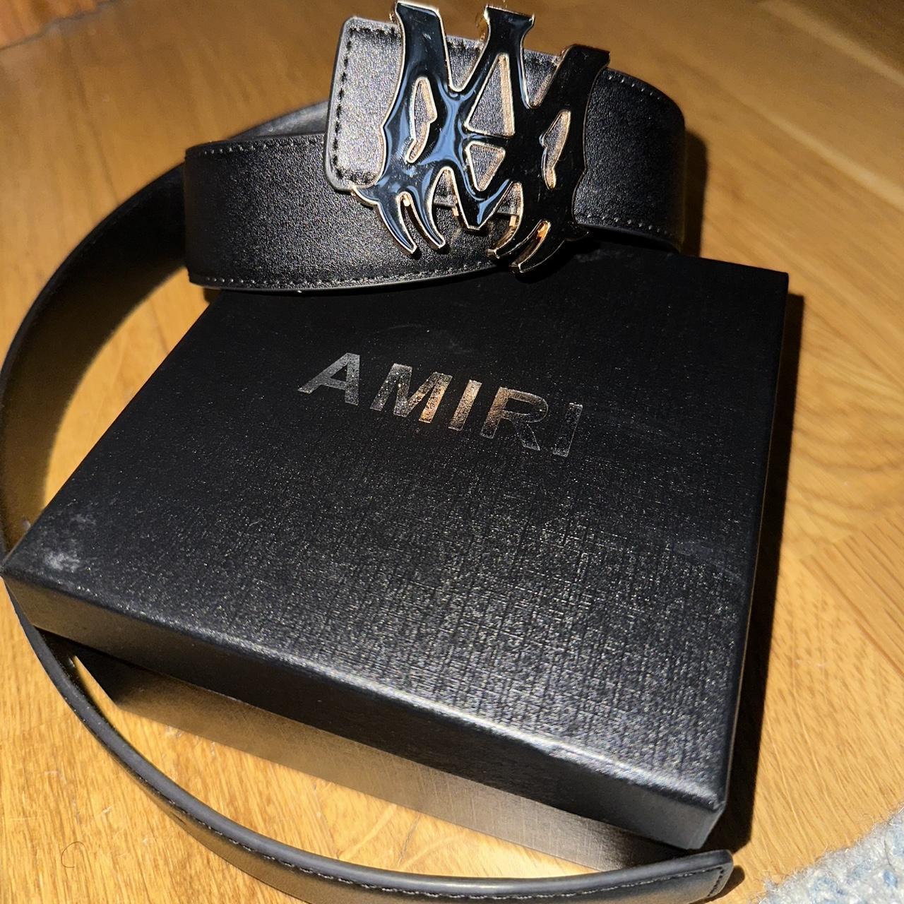 Amiri belt barely worn 10/10 condition with box - Depop