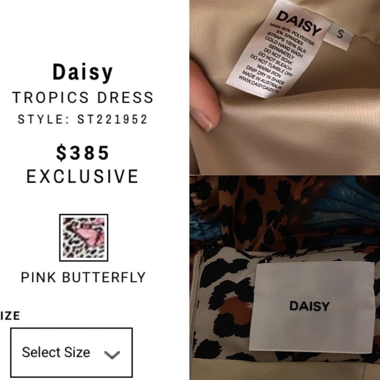 Daisy Daisy TV Women's Blue and Tan Dress | Depop