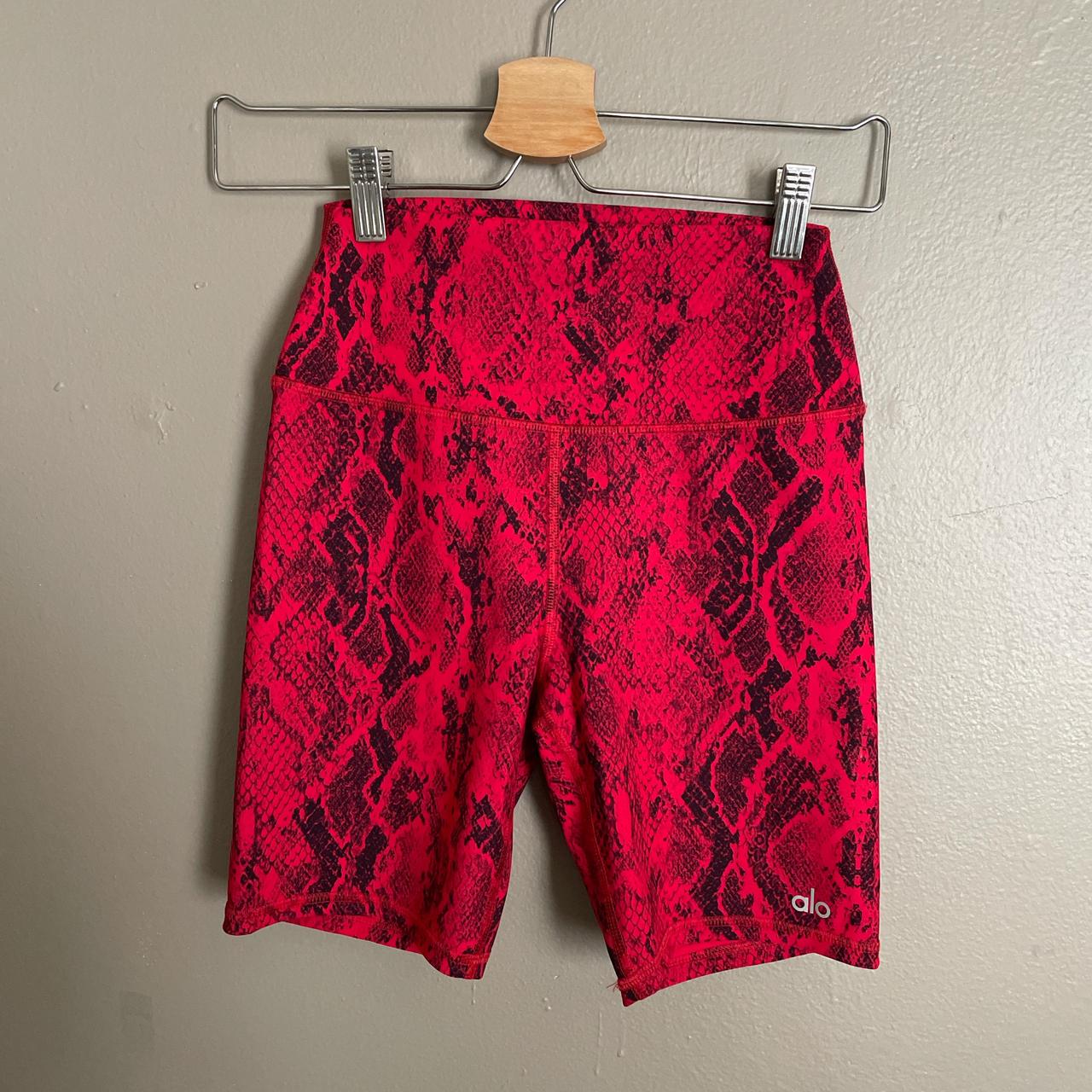 Alo Biker Shorts with snake print In great... - Depop