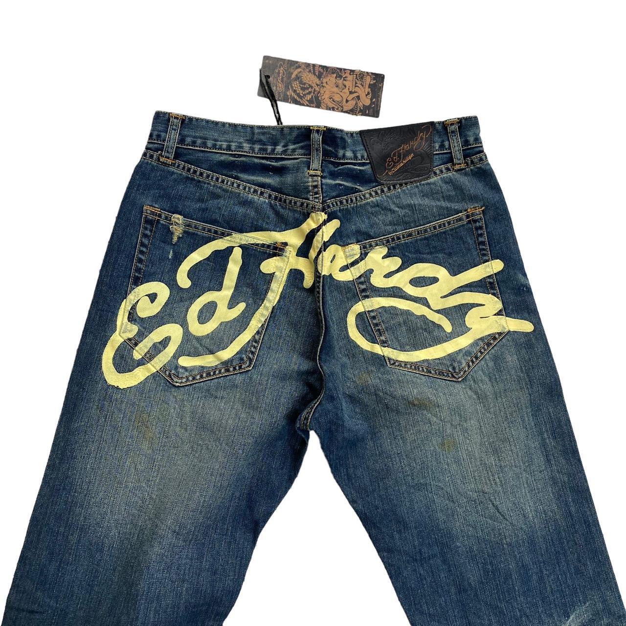 Vintage Ed Hardy pants *Stained* Size 32x30 Brand... - Depop