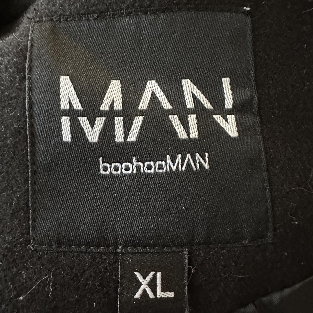 Boohoo men’s black overcoat. Size XL. Fits true to... - Depop