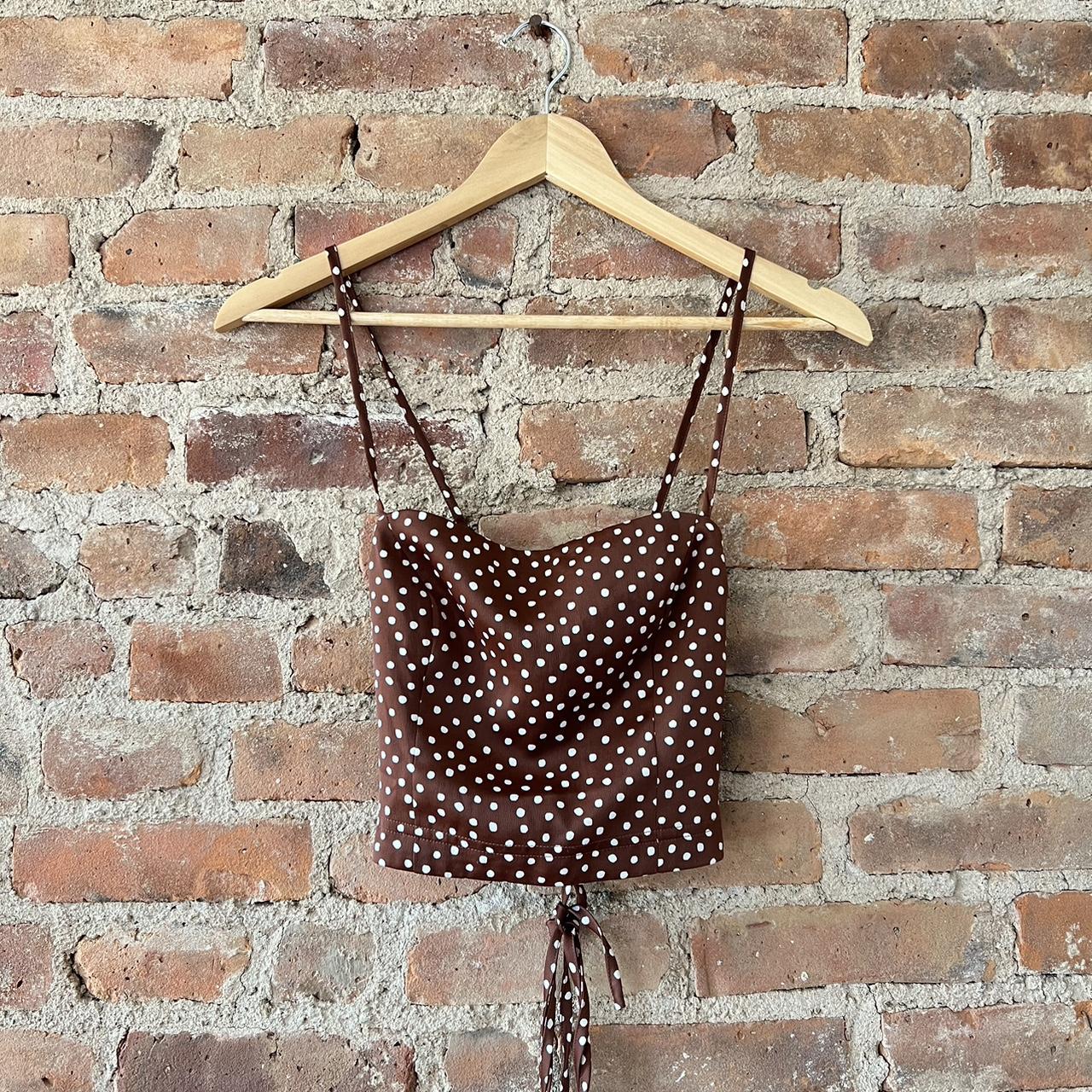 Strappy tie back UO crop top. Women’s size S. Brown... - Depop
