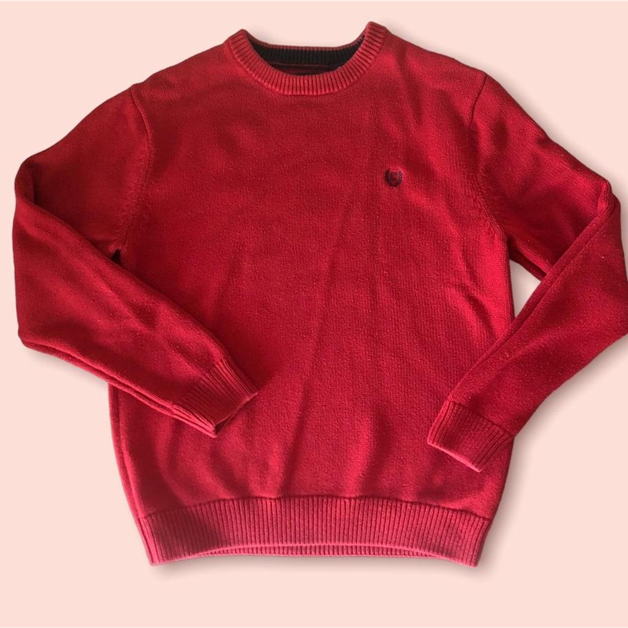 Cozy knit red oversized sweater Size: M... - Depop
