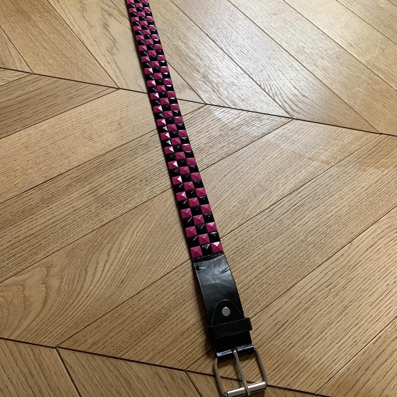 Pink and black studded emo belt 🩷🖤 Length is 102cm - Depop