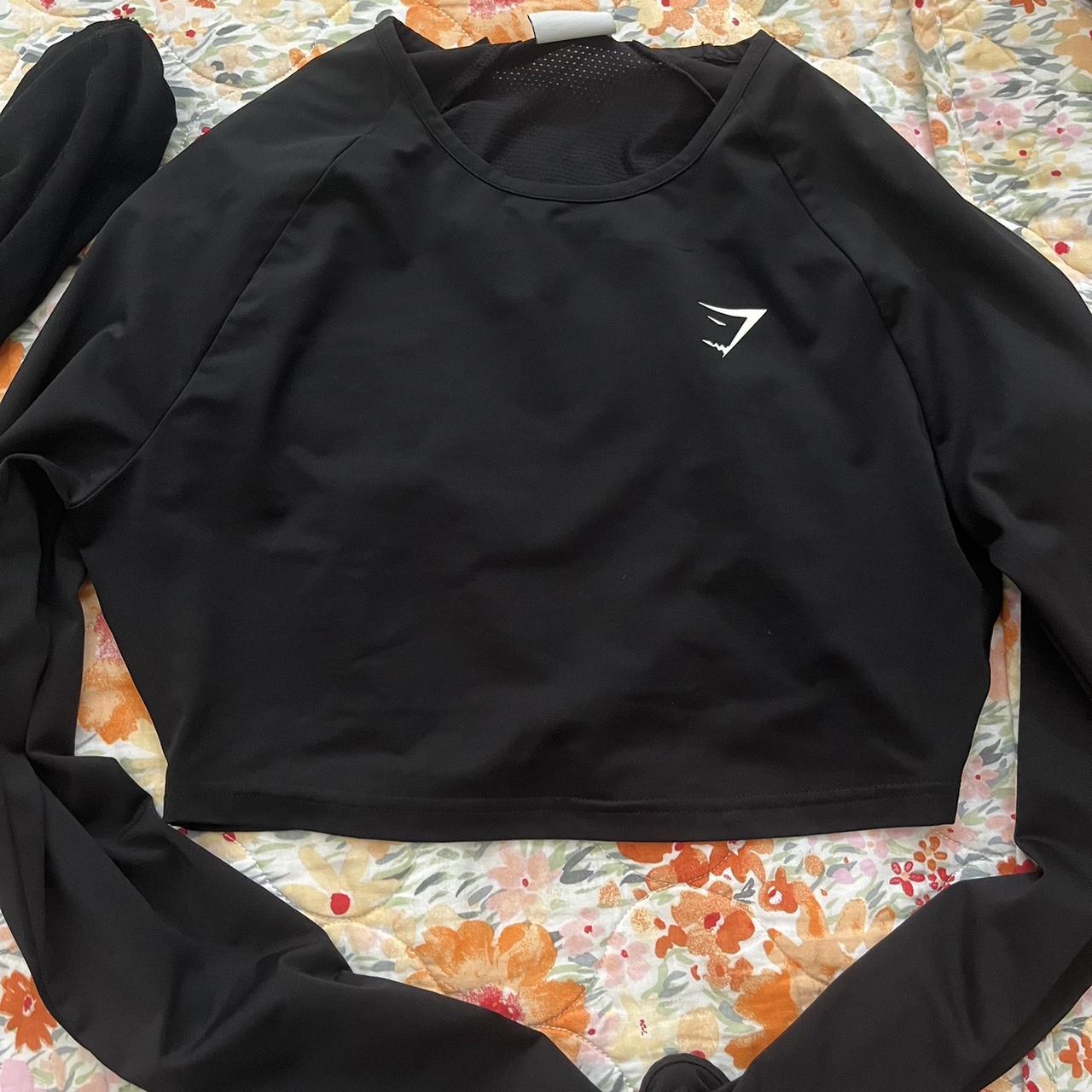 Gymshark black training long sleeve worn a few... - Depop