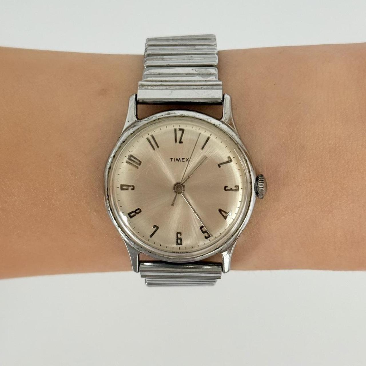 Vintage Silver Timex Stretchy Watch Silver-tone... - Depop