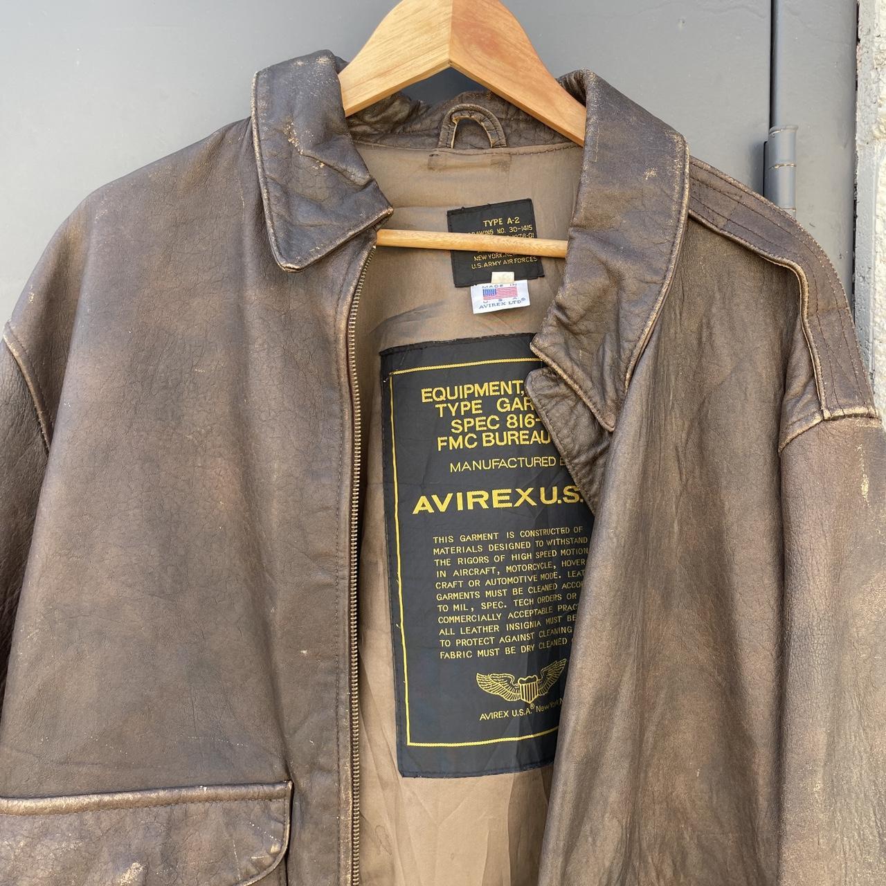 Vintage Pilot Leather Jacket Fabrics: 100% genuine... - Depop