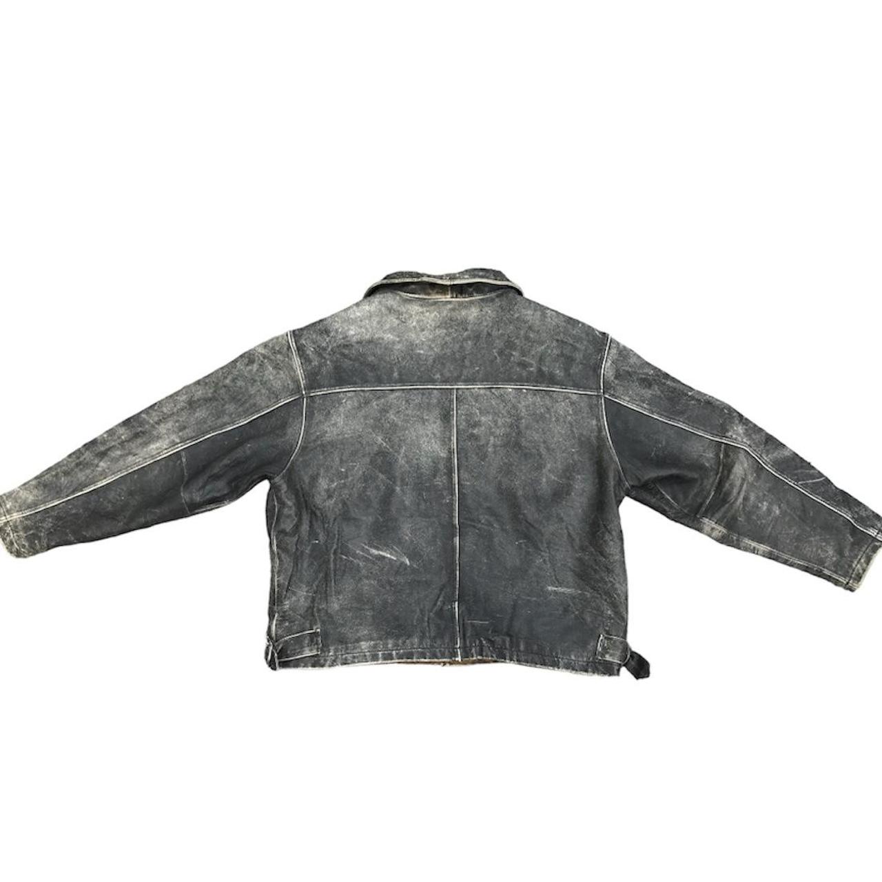 Exceed Distressed Leather Jacket Check other post... - Depop