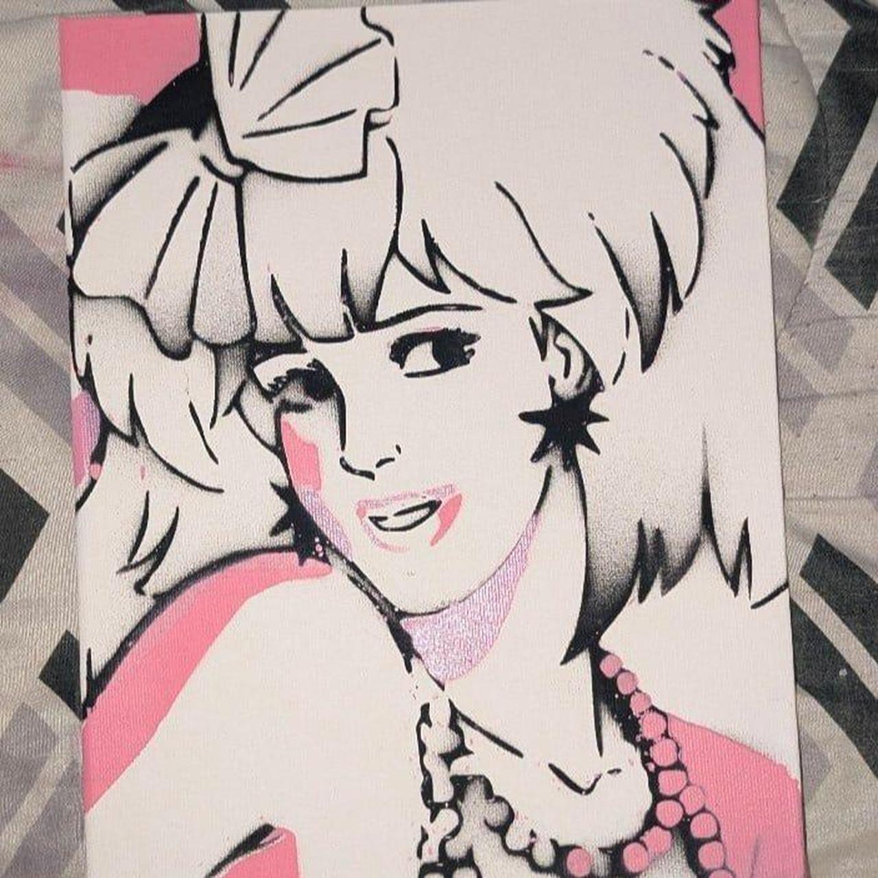 Handmade spray paint art piece of Jem (Jerrica... | Depop