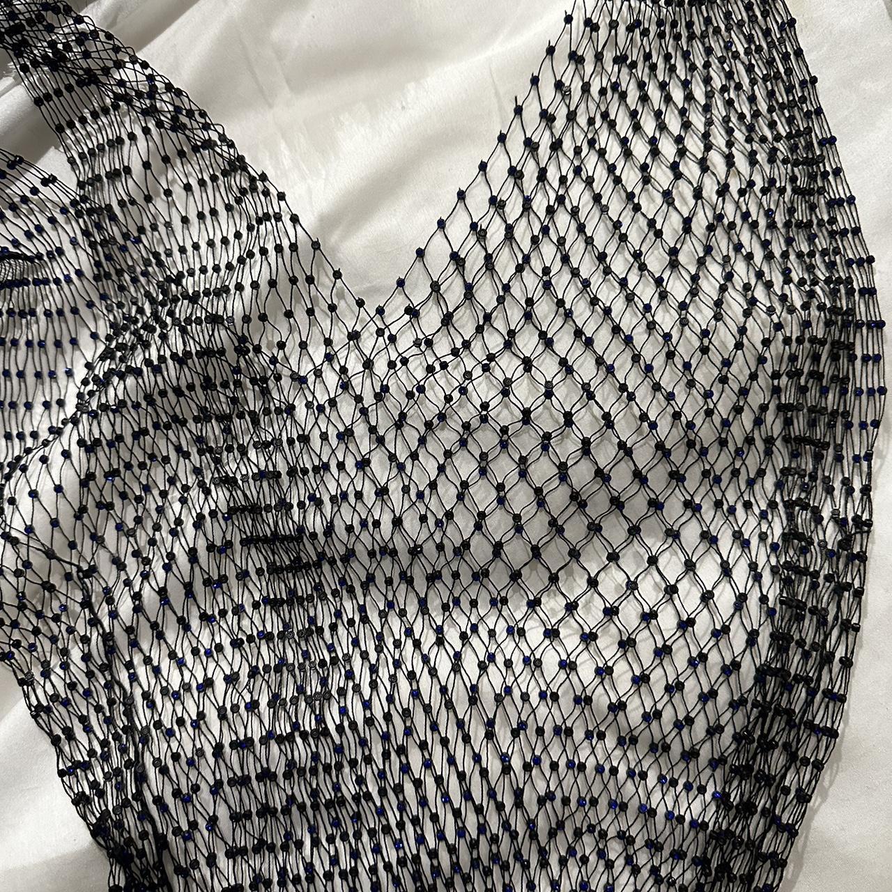 Beautiful black mesh dress / net see through dress... - Depop