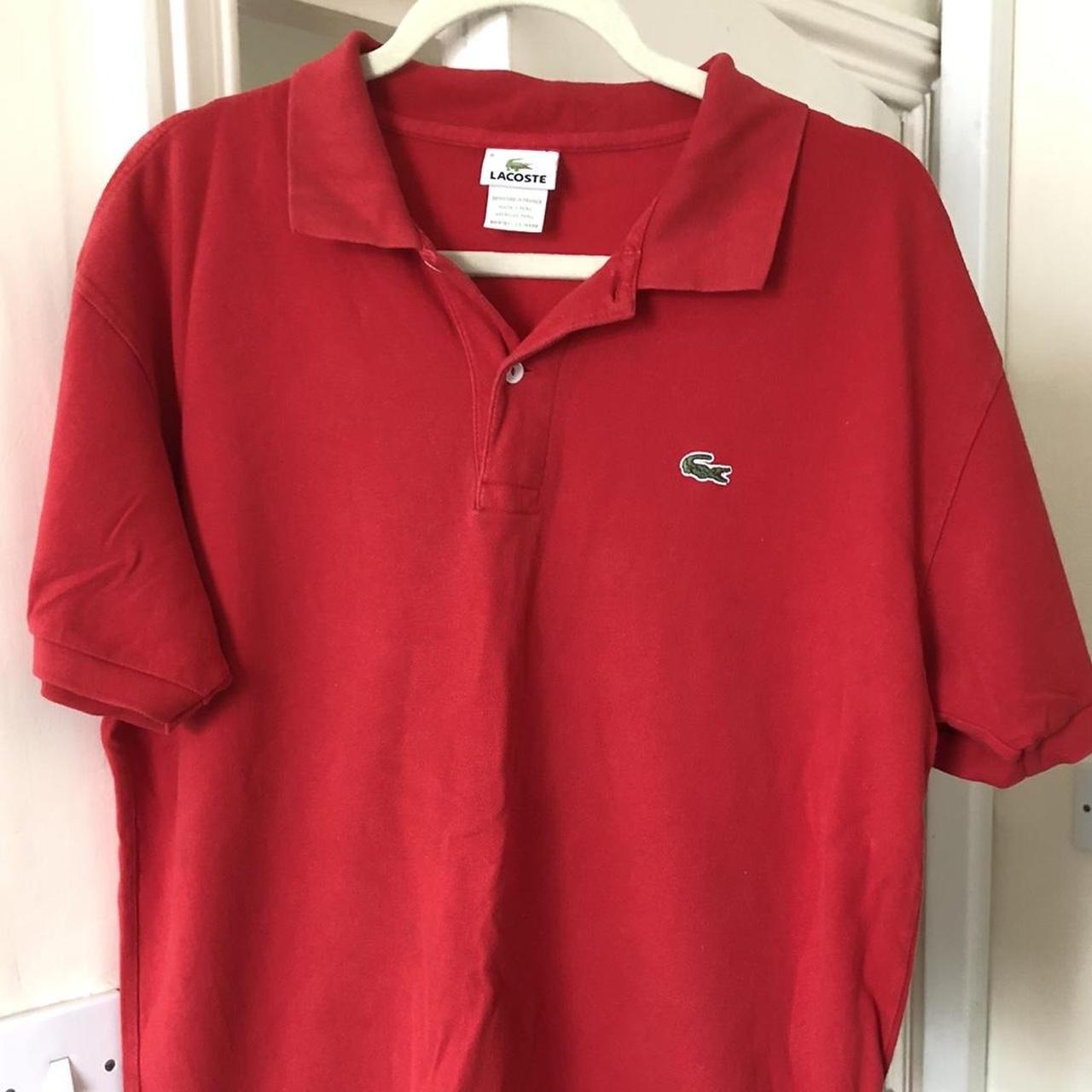 Vintage Red Lacoste Polo Shirt‼️ Great condition... - Depop