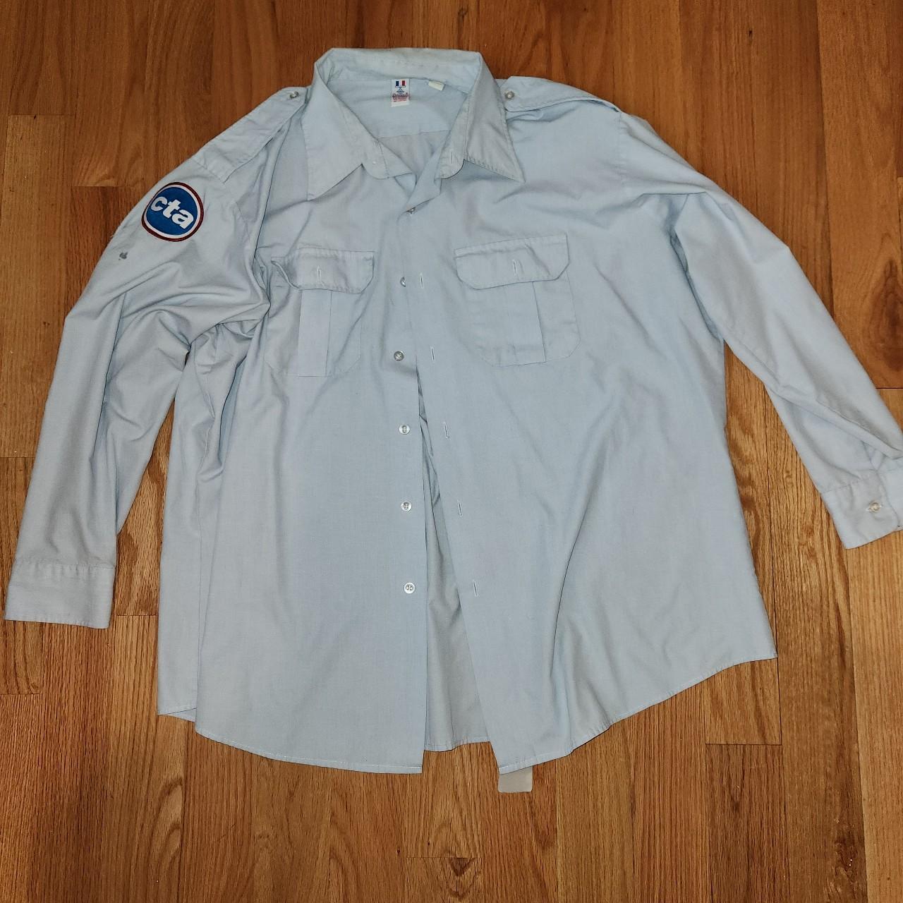 CTA chicago transit authority button up work shirt... - Depop