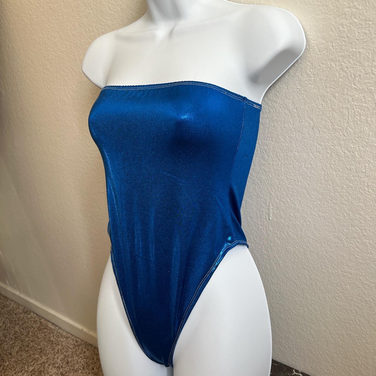 Blue strapless one piece rave outfit Can be used to... - Depop